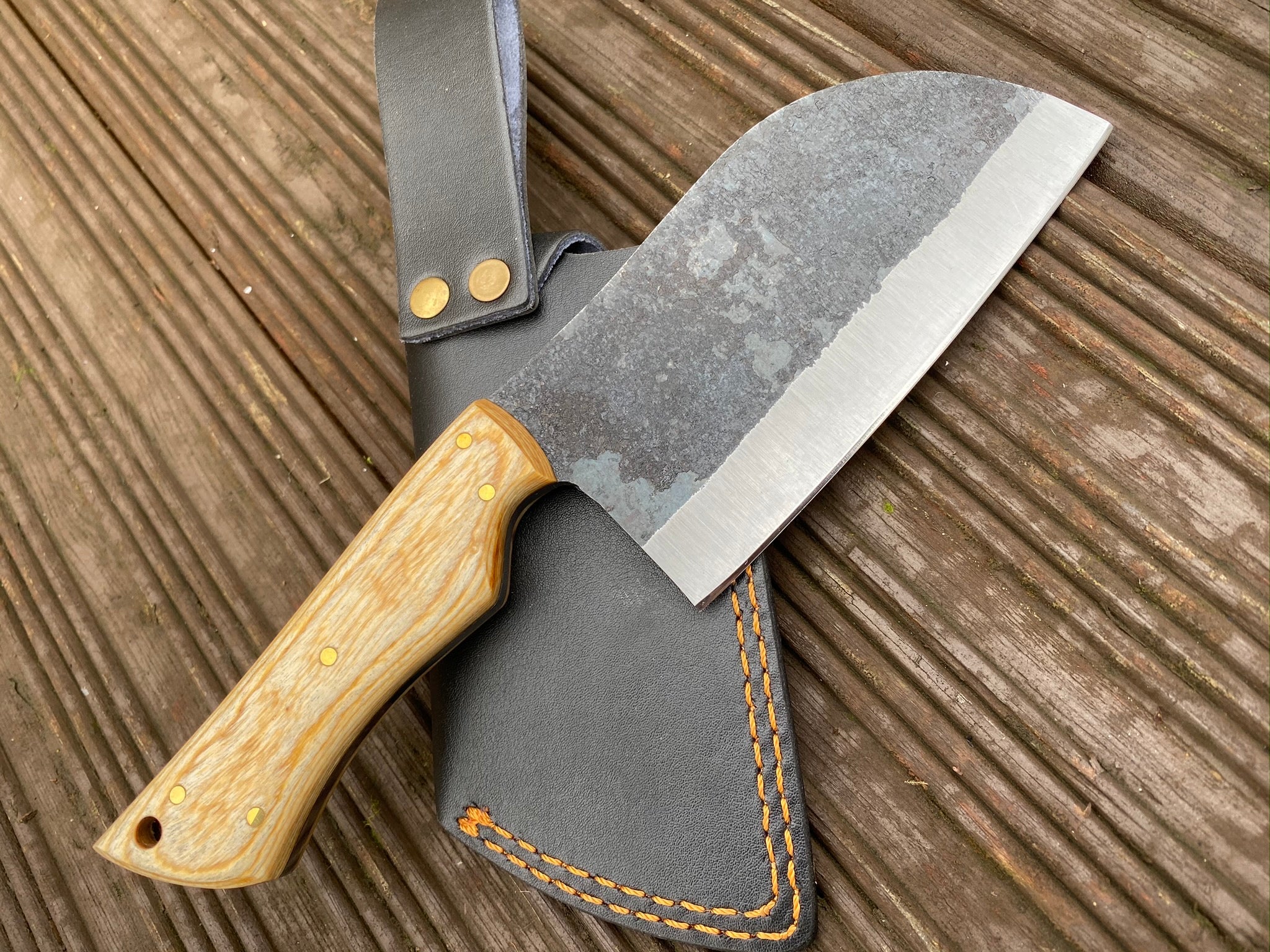 Premium Cleaver Knife for Sale - 10-Inch Full Tang 1095 Steel Blade, O ...
