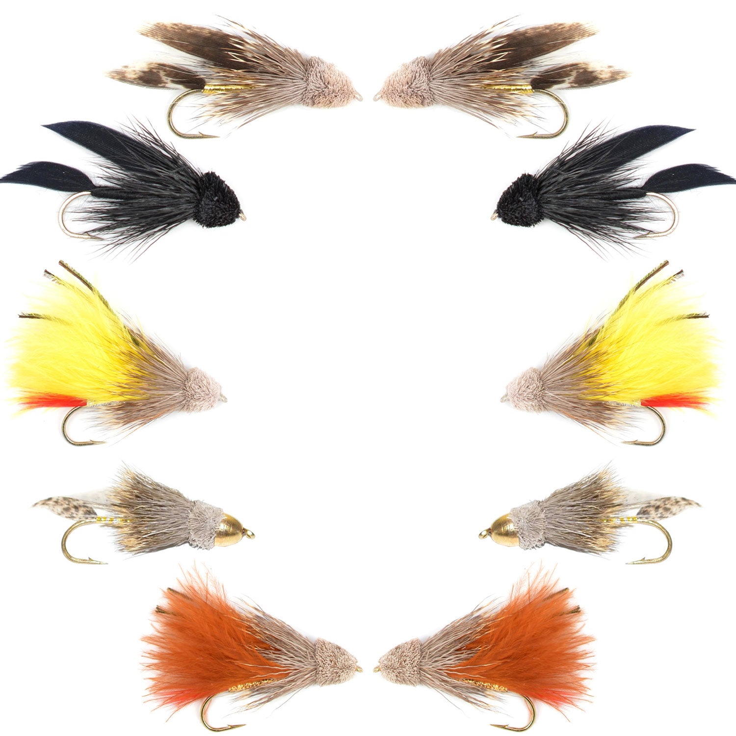Basics Collection - Muddler Minnow Streamer Assortment - 10 Wet Flies ...