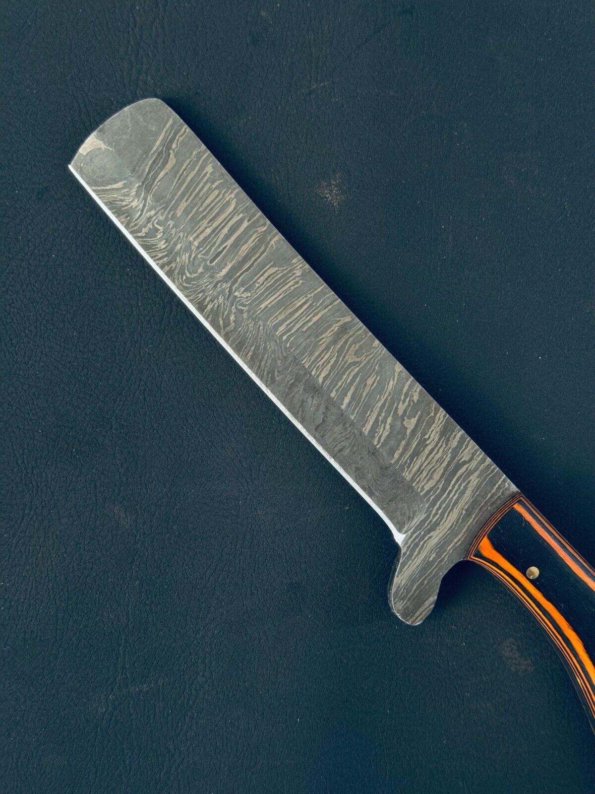 Bull Cutter Knife | Handmade Damascus Steel Blade with Pakkawood Handl ...
