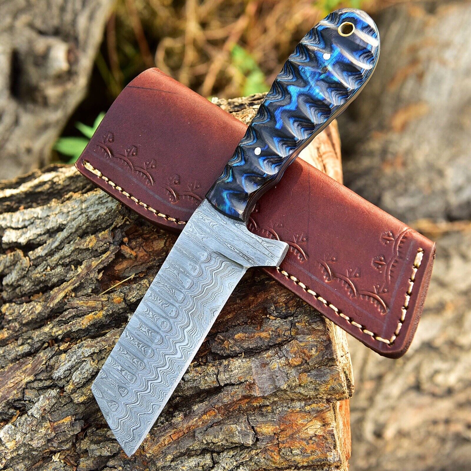 Cowboy Bull Cutter Knives | 4" Damascus Steel Blade | Handmade – SCY ...