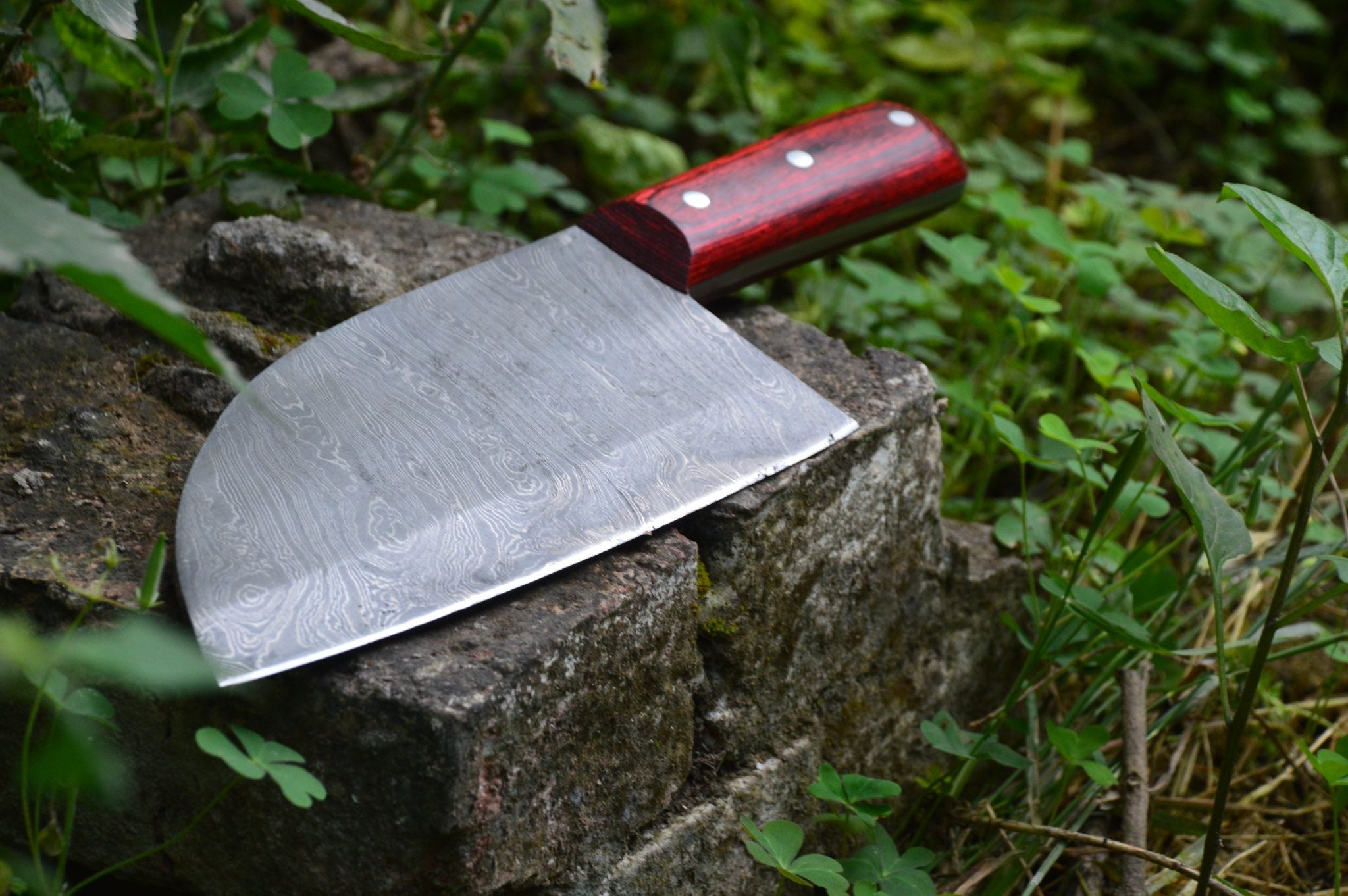 Full Tang Custom Handmade Damascus Steel Chef / Chopper Knife – SCY ...