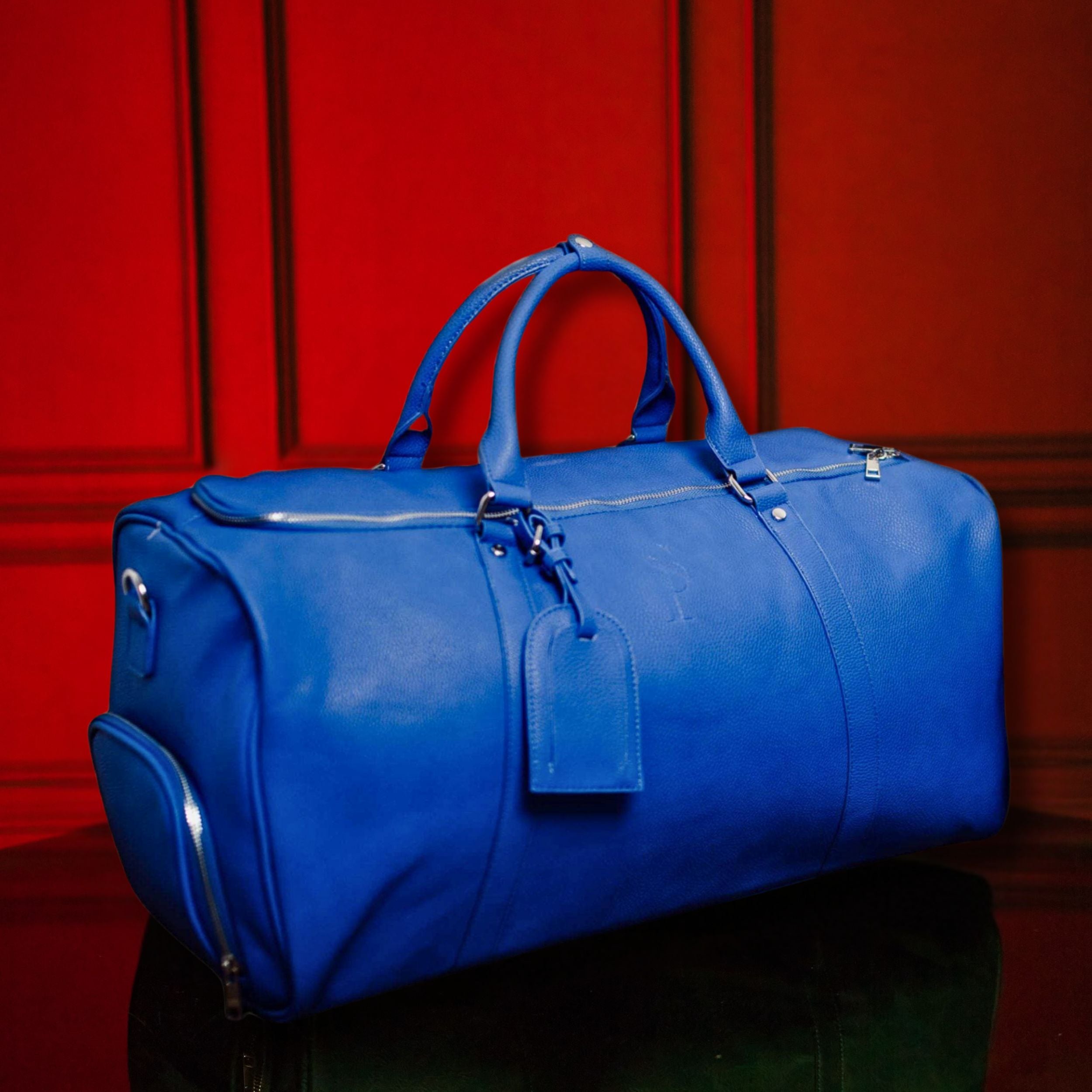 Royal Blue Leather Duffle Bag – SCY-Dist.com