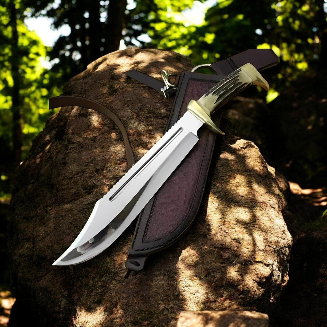 Crocodile Dundee “This is a Knife” – 18" D2 Steel Bowie with Leather S ...