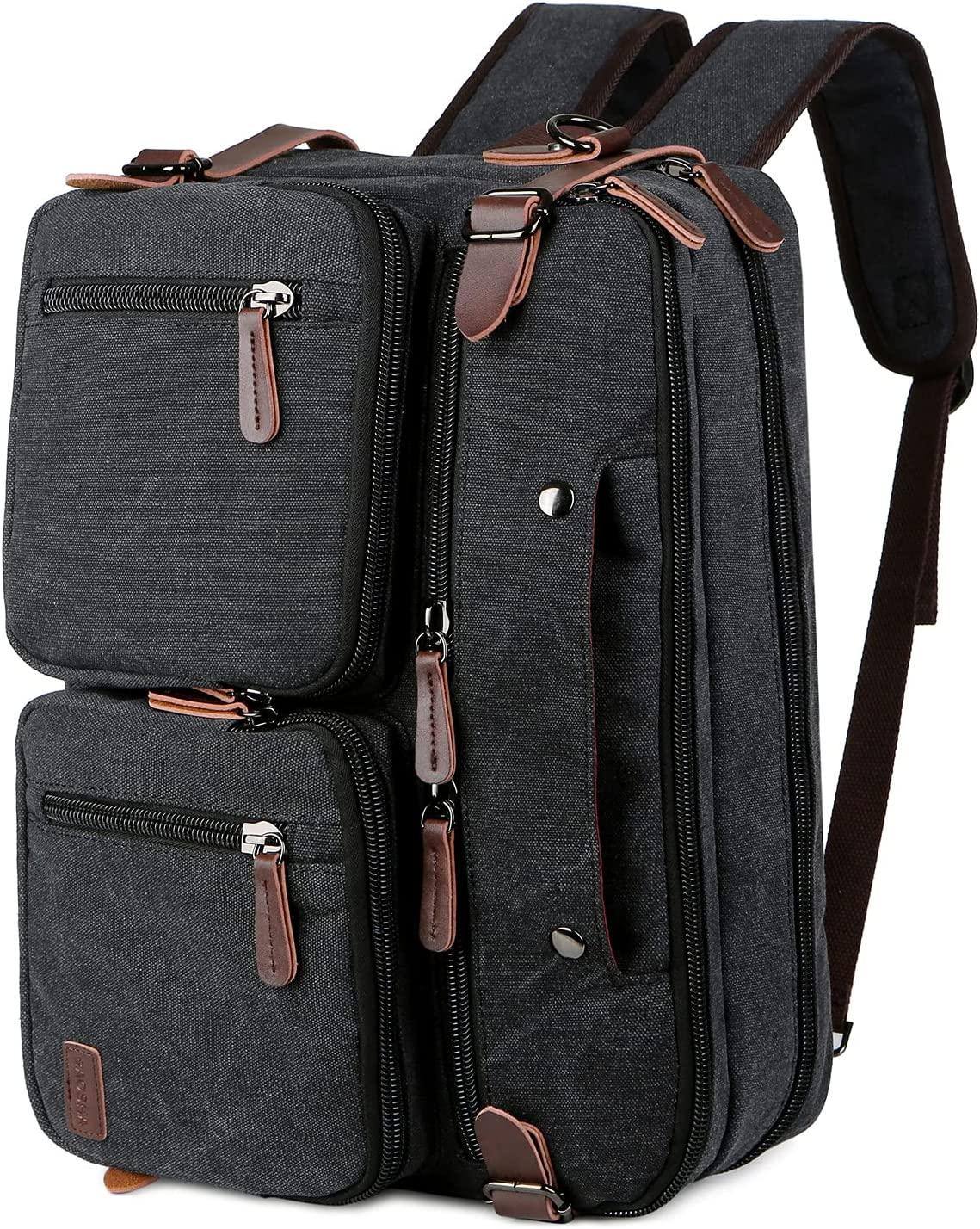 Convertible Briefcase Backpack – 3-in-1 Laptop Bag (17″) with Red Lini ...